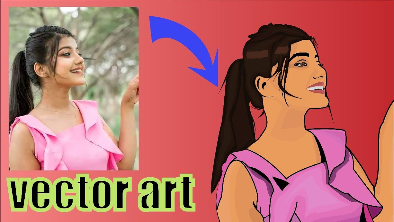 Drawing a vector art with Illustator | Nethmi Roshel Drawing - YouTube