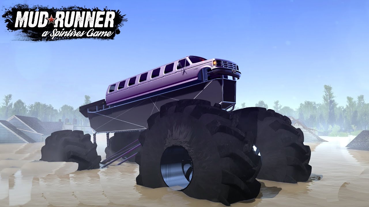 Spintires: MudRunner - Monster Limousine Driving Over The Flood In The ...