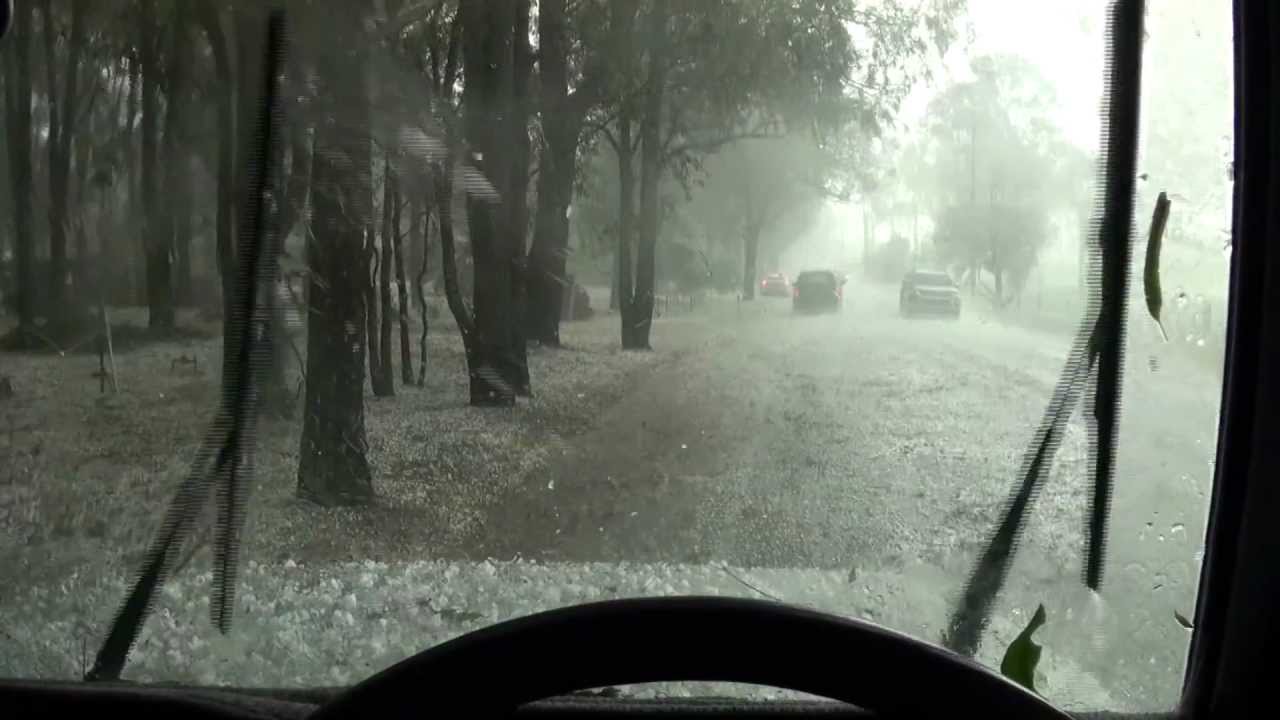 driving through a random monster hail storm near North Richmond - YouTube