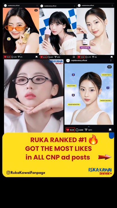 RUKA rank #1 got the most likes in ALL CNP ad post on IG🔥 #RUKA #BABYMONSTER #루카 #베이비몬스터 ...