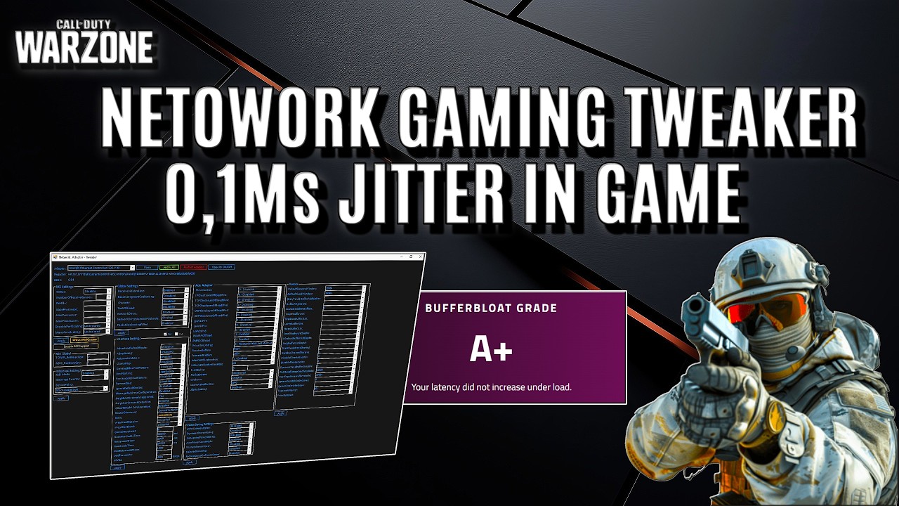 🤩NETWORK TWEAKER ADAPTER⚡0,1ms JITTER🌐A+ BUFFERBLOAT🚀-10ms PING GUIDA ...