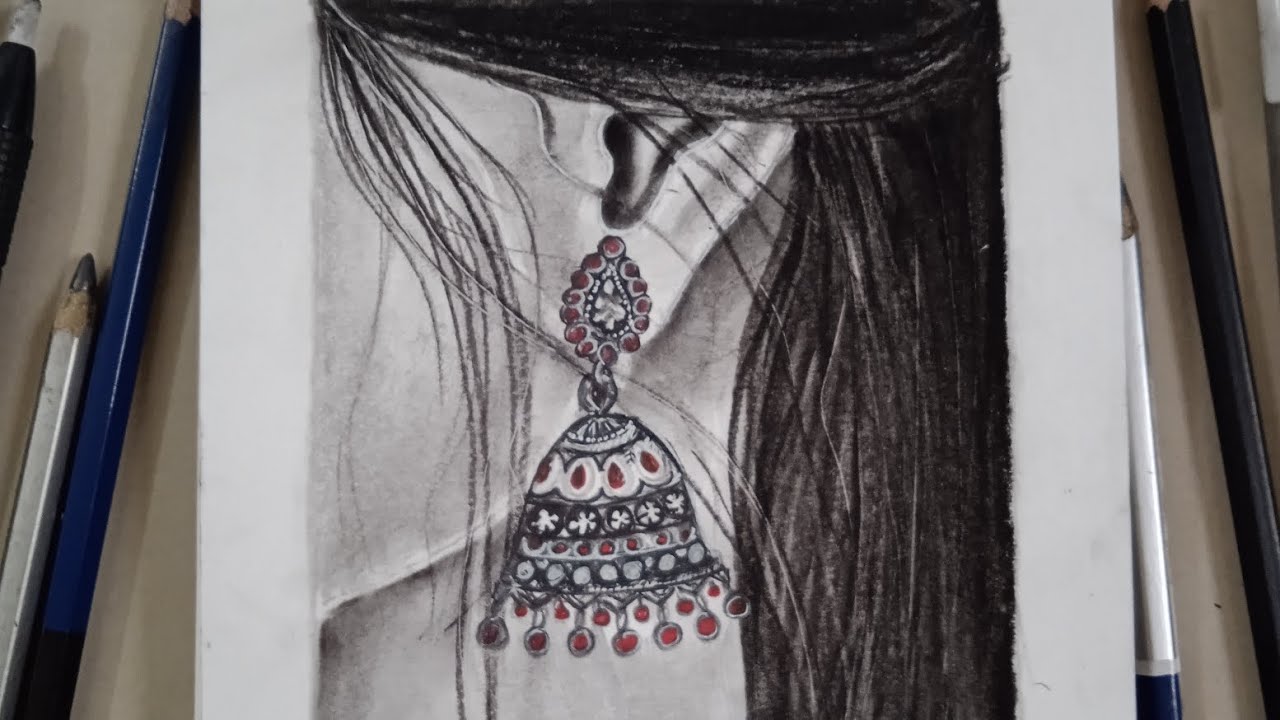 How to Draw Jhumka🔥|| **What Jhumka** Drawing 🎨🖌️|| Alia Bhatt Earrings ...