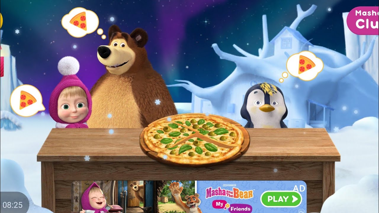 Masha And The Bear- Pizzeria || The Penguin || New Pizza Making Games ...