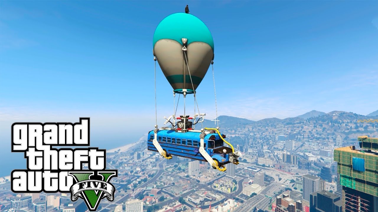 DESCUBRO EL BUS DE FORTNITE EN GTA 5 | BATTLE BUS MOD GTA 5 - YouTube