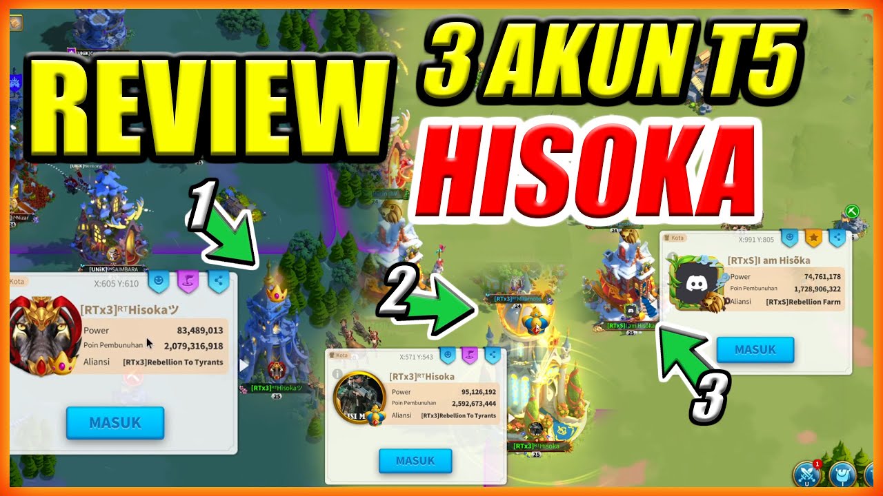 REVIEW 3 AKUN T5 HISOKA !! SULTAN KD INDO 3003 BUAT KVK 2 !! - YouTube