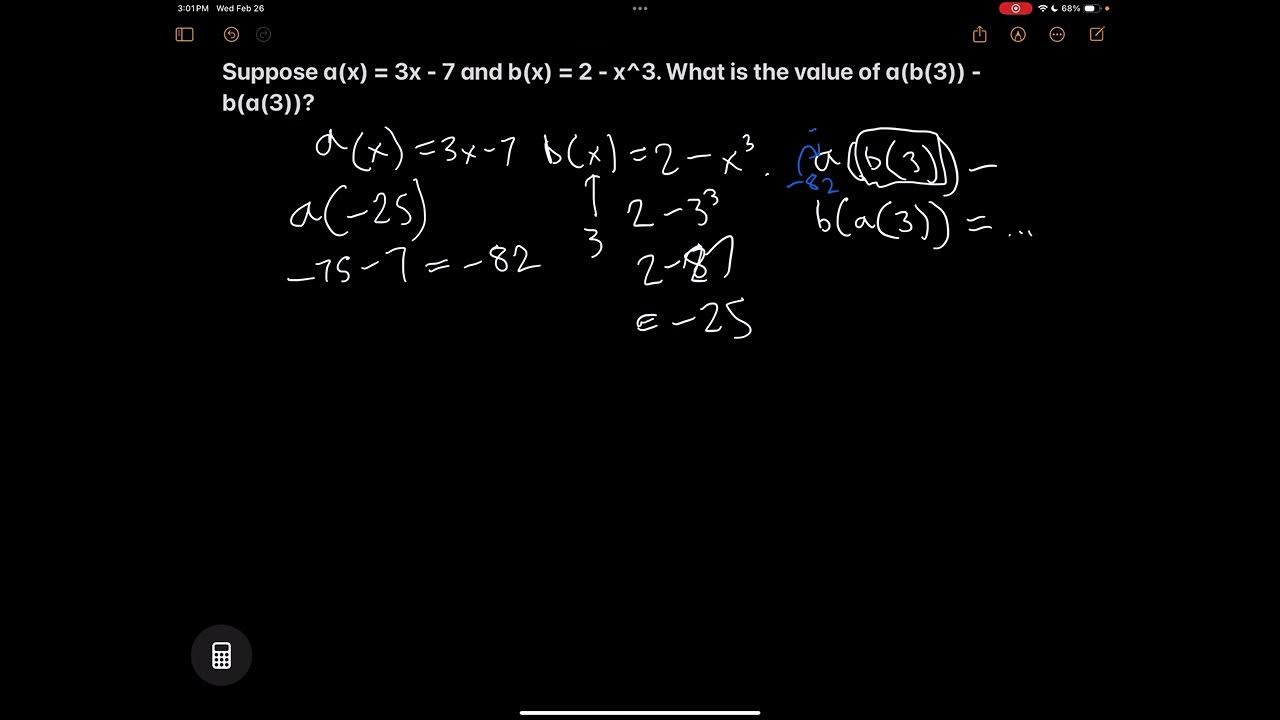 Composition of Function Problem - Algebra 1 - YouTube