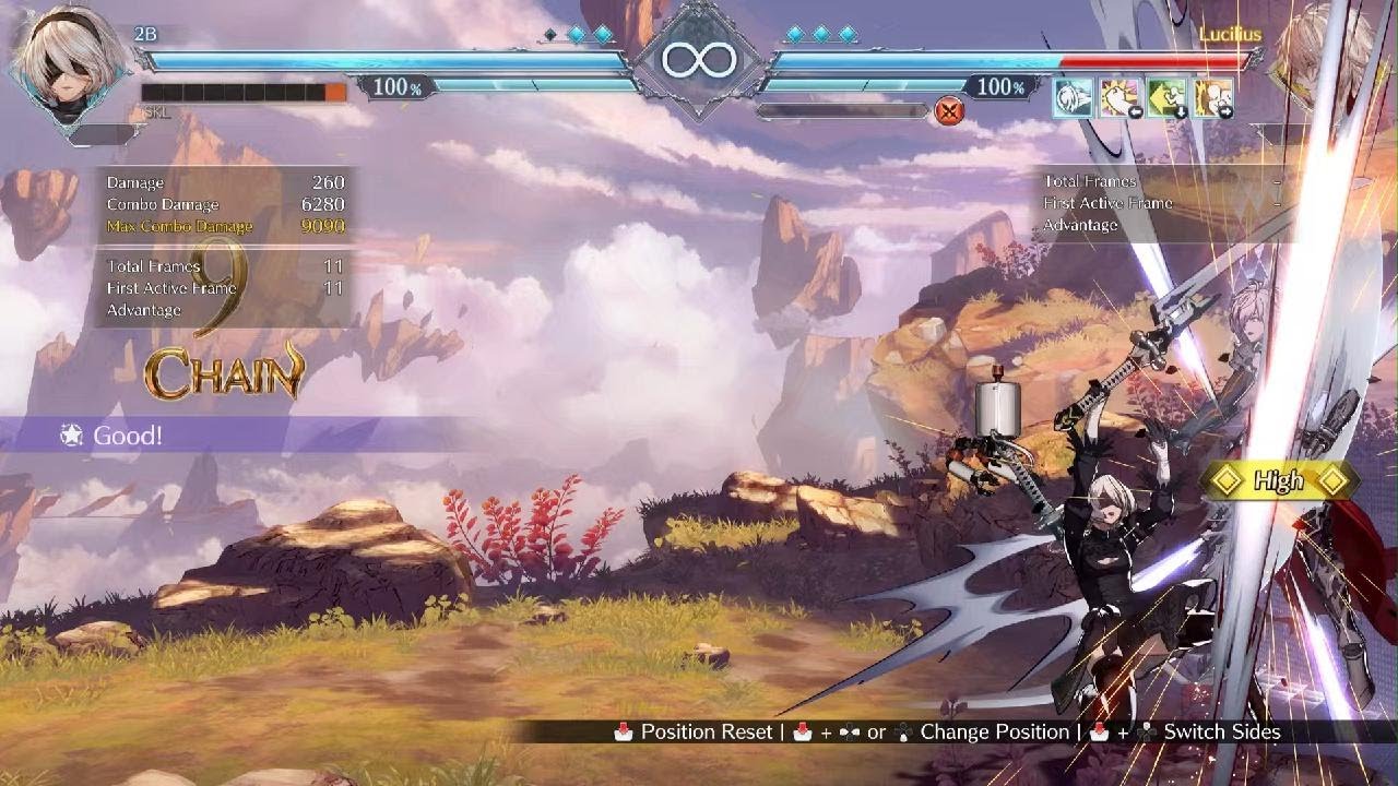 Granblue Fantasy Versus: Rising 2B CH SSBA combo - YouTube