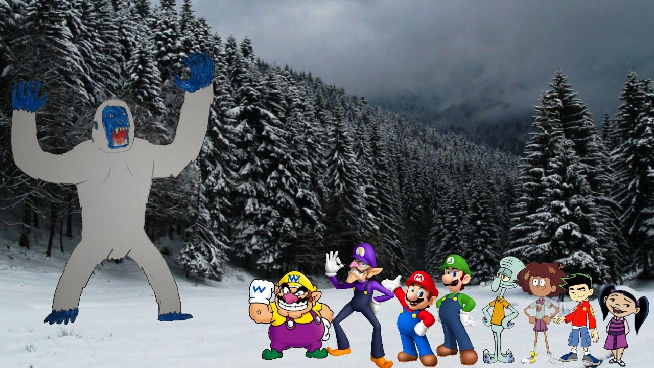Wario & Friends Dies By Snowfoot The Yeti After Provoking Him - YouTube