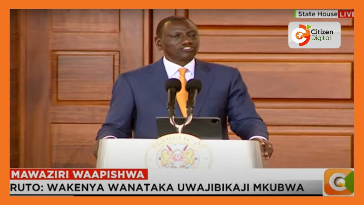 President Ruto's speech during the swearing in of his new cabinet ...