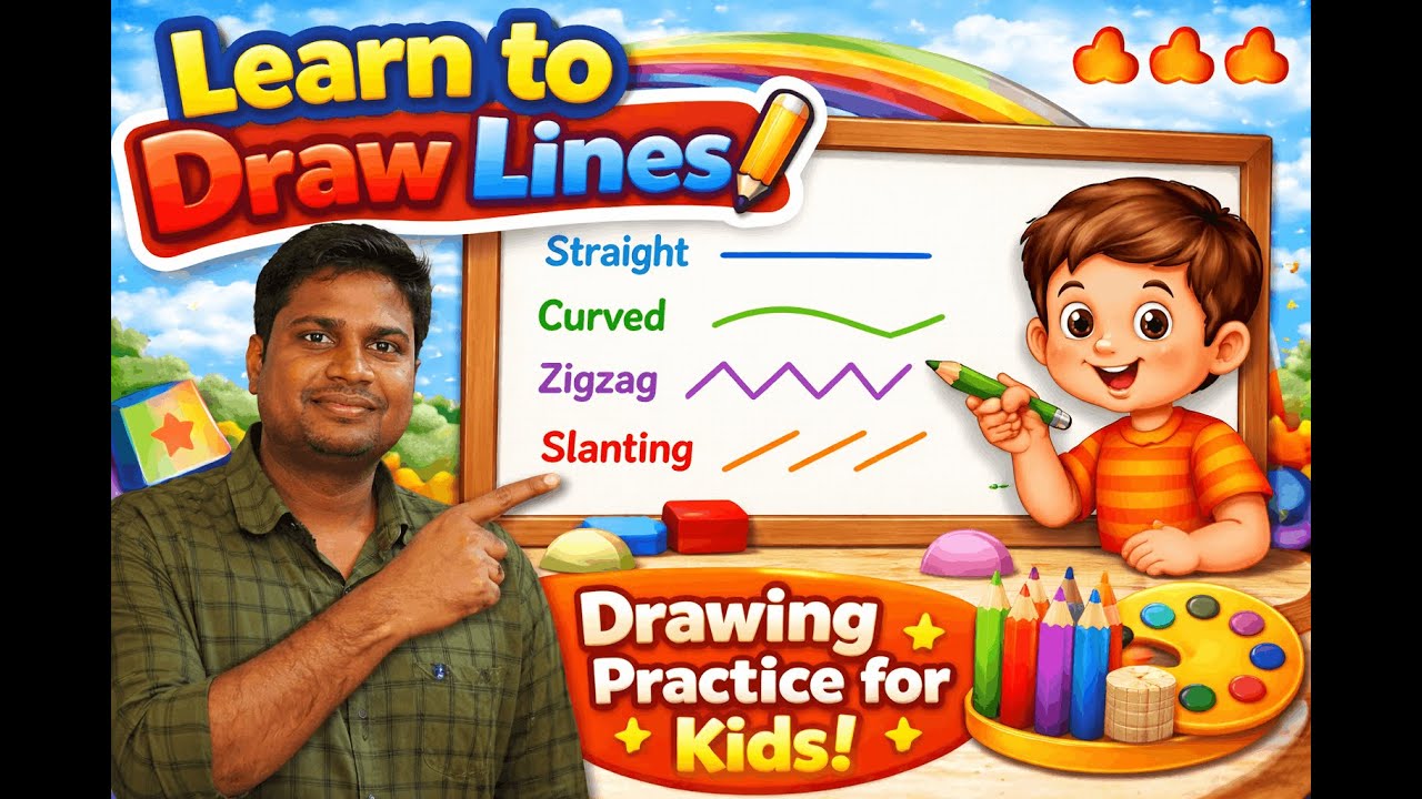 Learn to Draw Lines ️ | Drawing Practice for Kids 🔥🔥🔥🔥 - YouTube