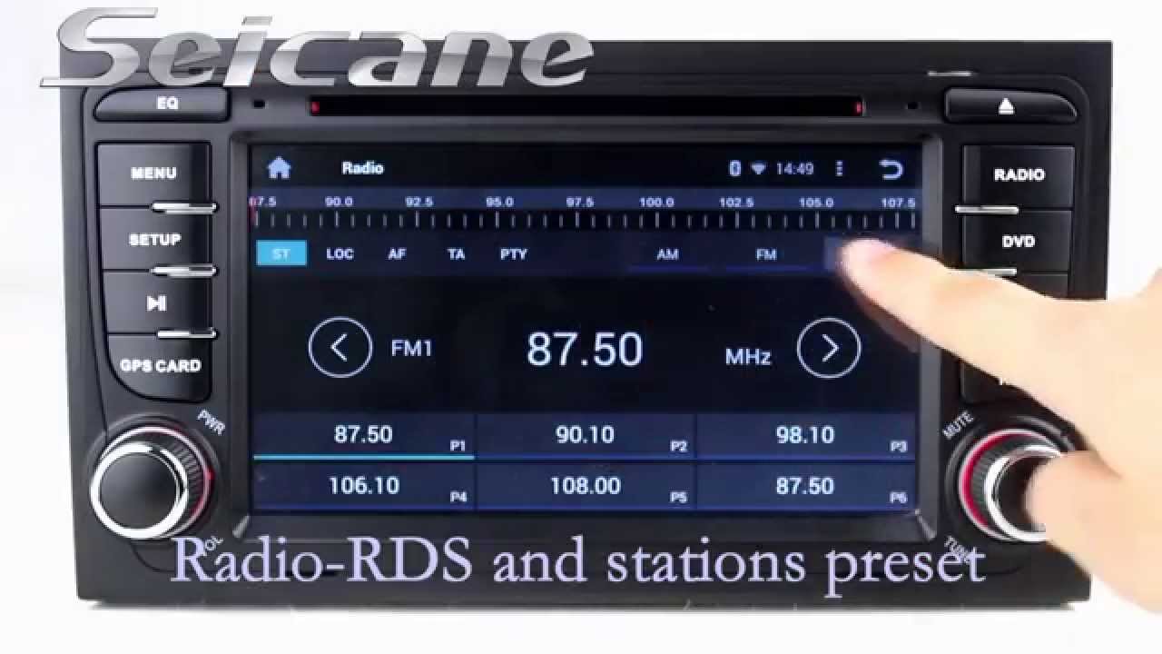 Seicane-HD 1024*600 Multi-touch Screen for 2002-2008 Audi A4 with Radio ...
