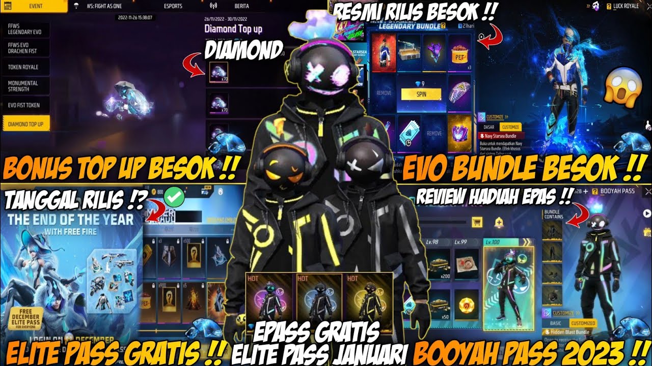 BOCORAN FF !! EVENT TERBARU, BONUS TOP UP, TANGGAL RILIS ELITE PASS ...