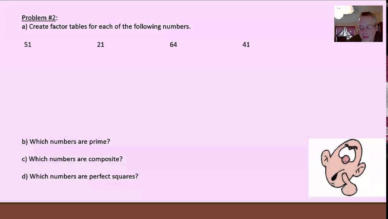 Video 41 Factors, Primes, and Perfect Squares - YouTube