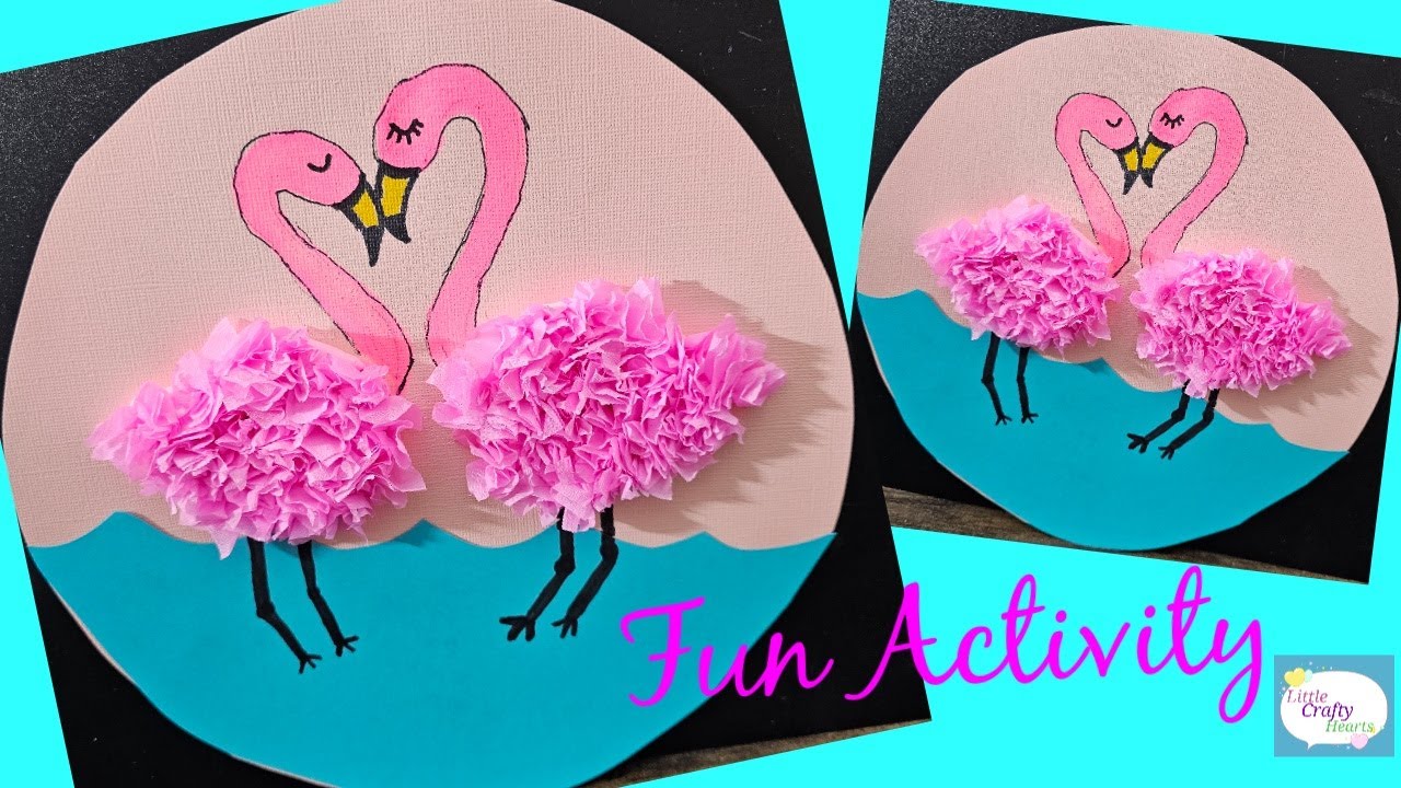 Fun Flamingos Crafts for kids using Crepe paper and Clay #craftsforkids ...