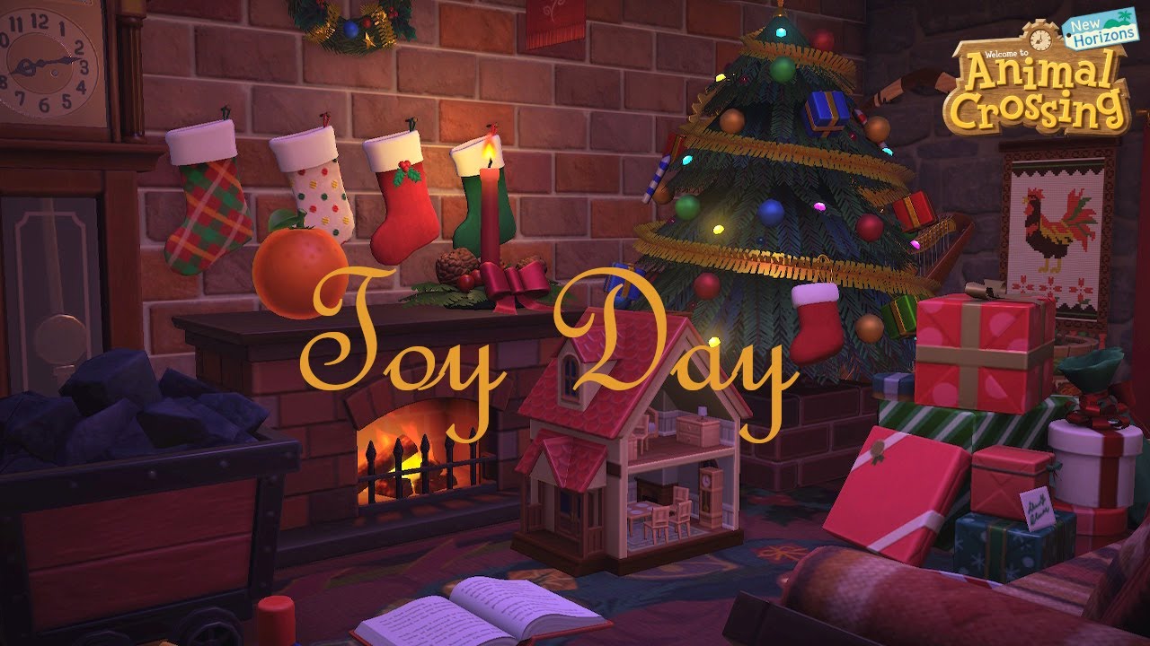 ACNH🍃Toy Day House Ambience with Crackling Fire and Clock Ticking to ...