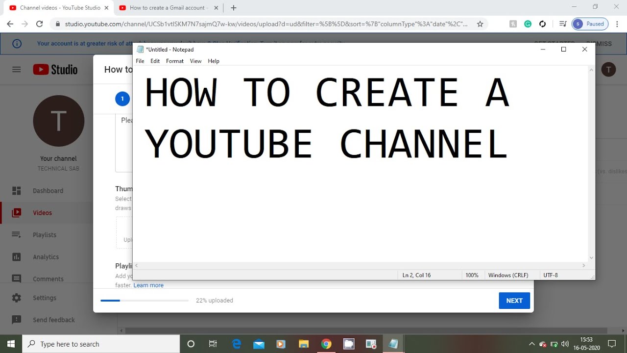 How to create a YOUTUBE channel - YouTube