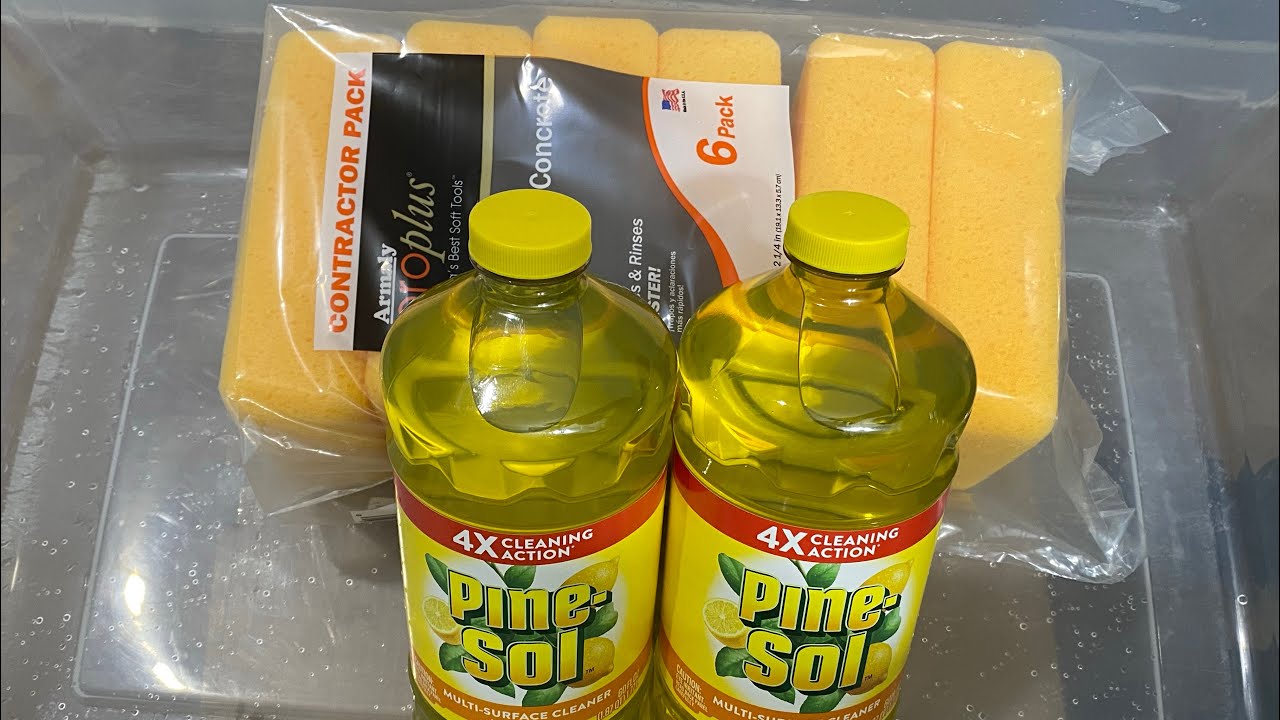 Lemon 🍋 Pine-Sol w/ new sponges 🧽 #spongesqueeze - YouTube