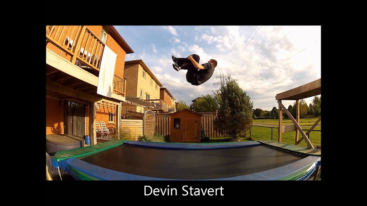 Double Frontflip Slow Motion : Trampoline Trick : Devin Stavert - YouTube
