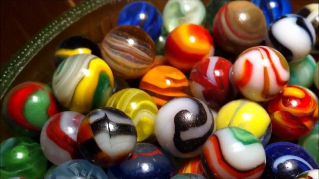 Vintage Machine Made Marbles Plus German Lutz - YouTube