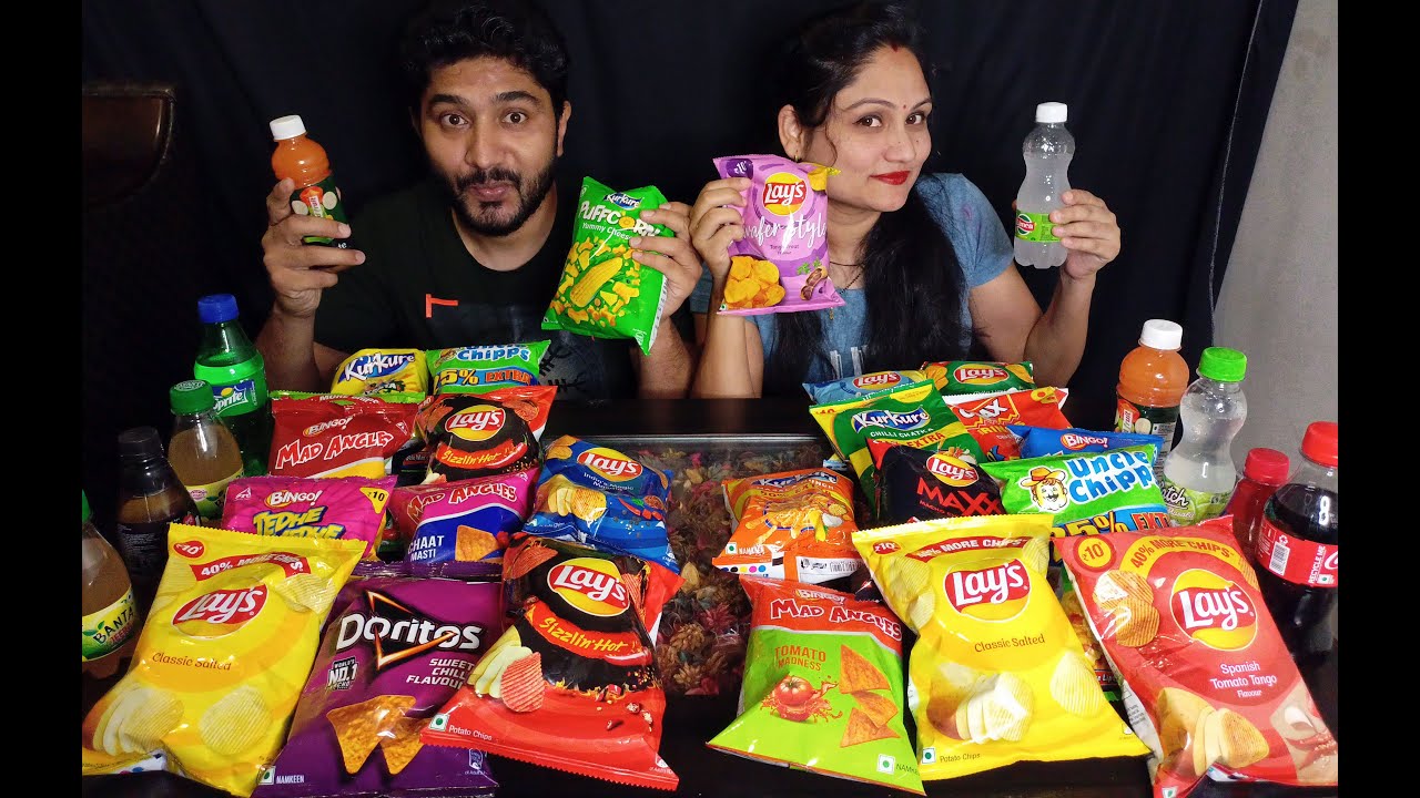 12 Lays Chips And 5 Cold Drinks Challenge | Chips Eating Challenge ...