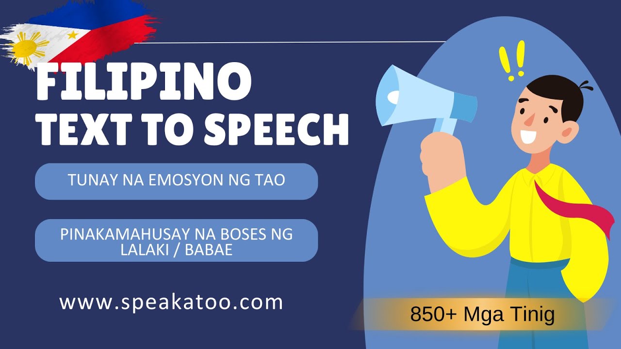 Speakatoo - AI Text to Speech Converter | Tagalog Voice Generation in 8 ...