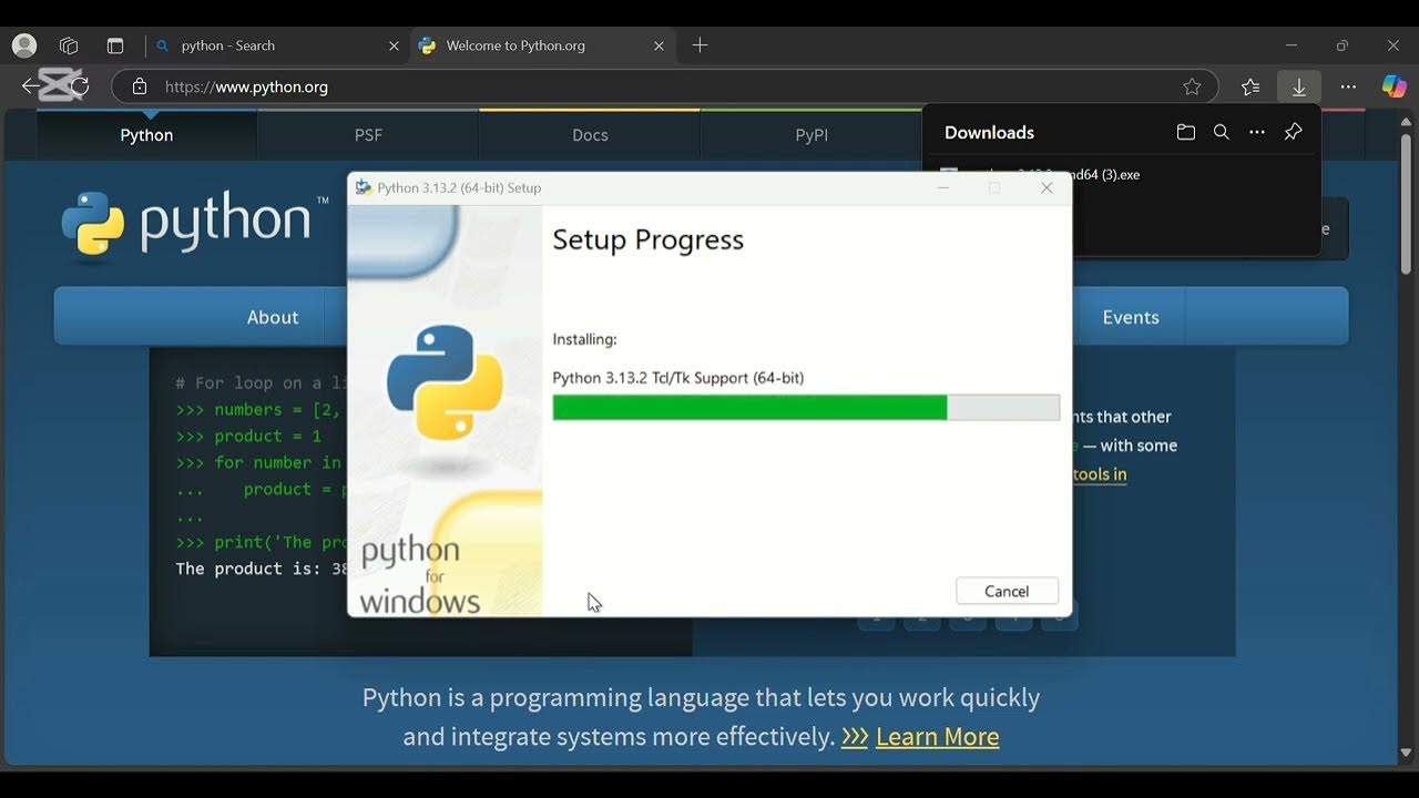 TUTORIAL INSTALASI BAHASA PEMROGRAMAN PYTHON DI LAPTOP. - YouTube