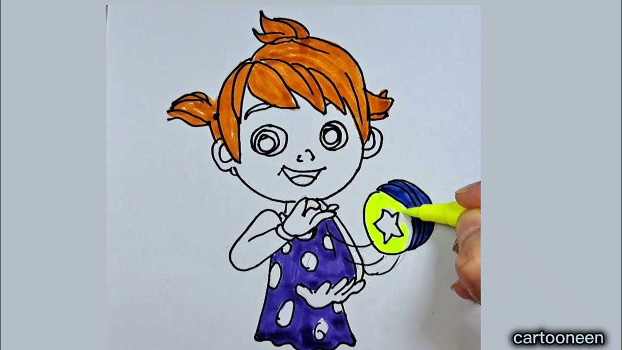 how to draw Yoyo from Cocomelon| How to Draw Cocomelon Character | How ...