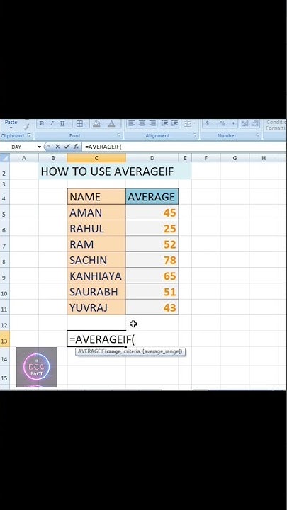 How to use averageif in ms Excel.#shorts #short #education #excel #viral #viralshorts - YouTube