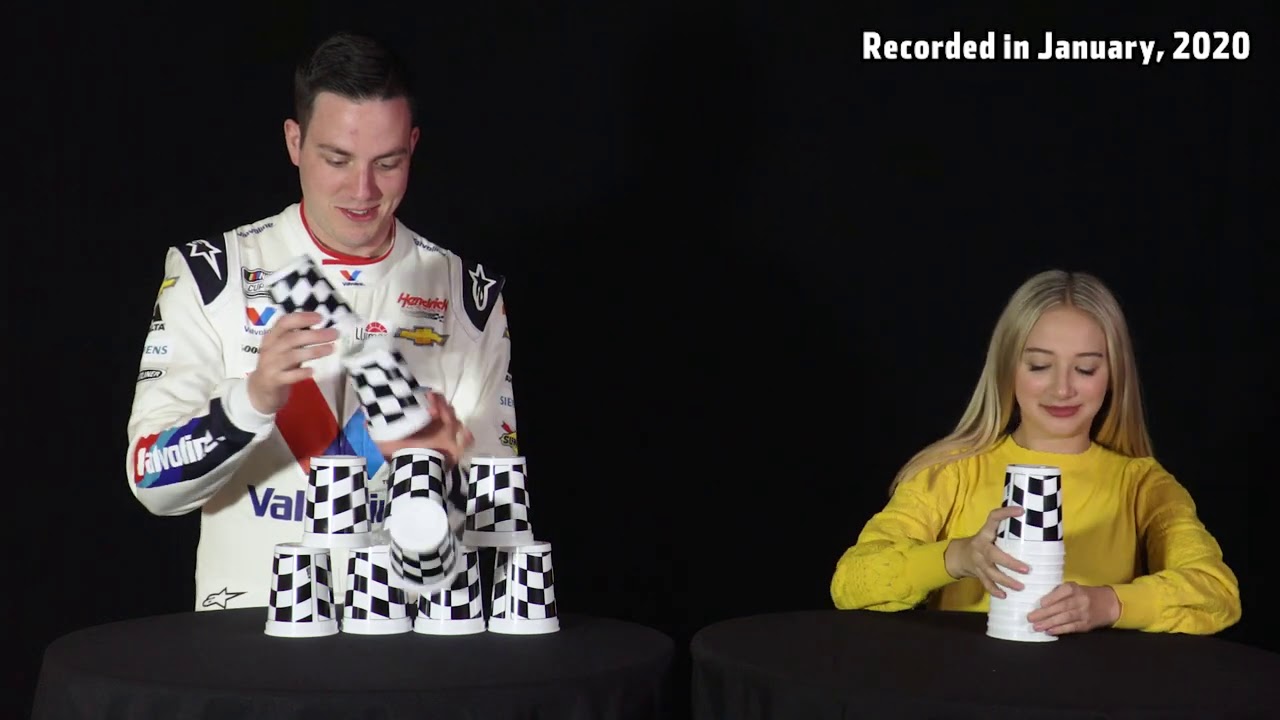 Cup Stacking Challenge with NASCAR Drivers : NASCAR Acceleration Nation ...