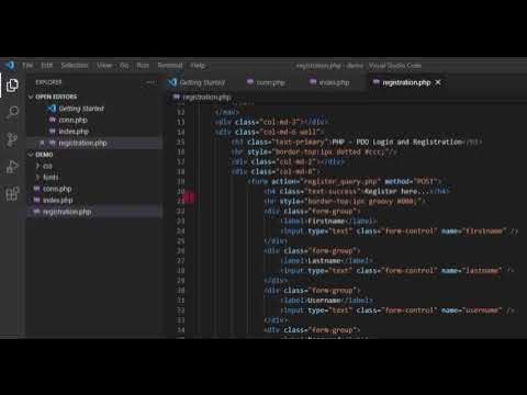 Creating a Login and Registration Form using PHP PDO Tutorial Demo - YouTube