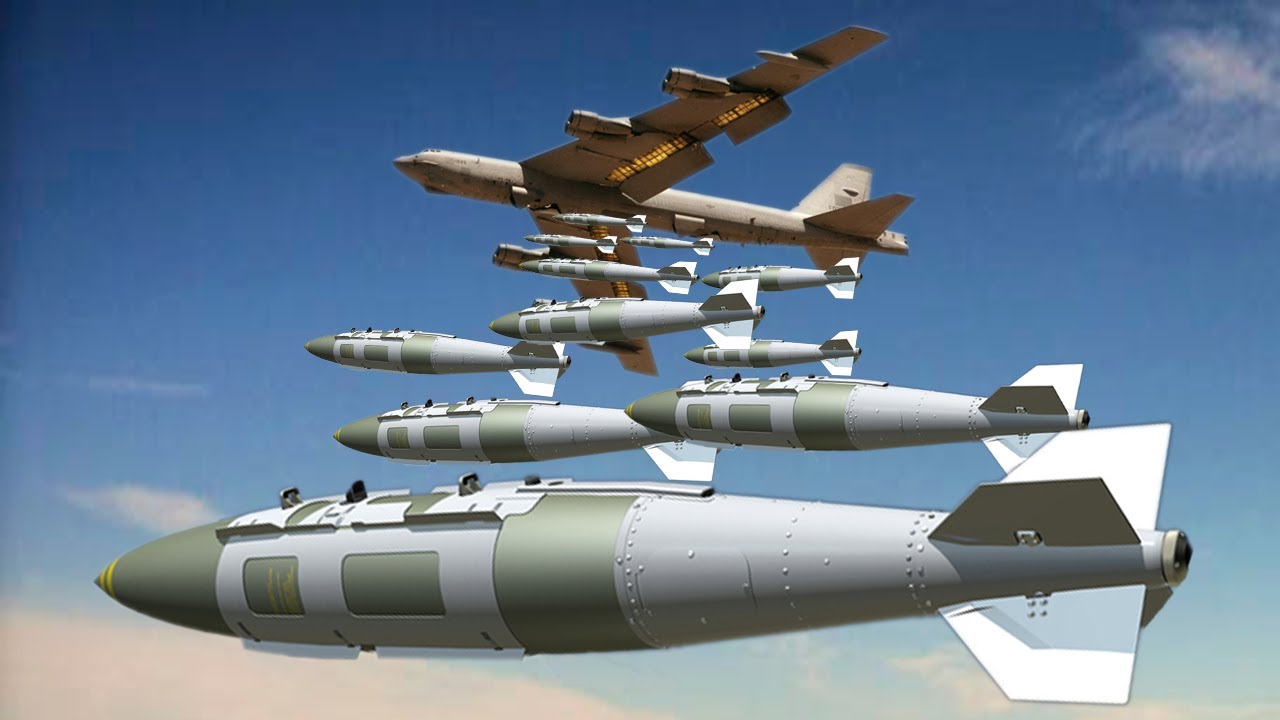 American B-52H heavy bomber, dropped hundreds of JDAM high-precision ...