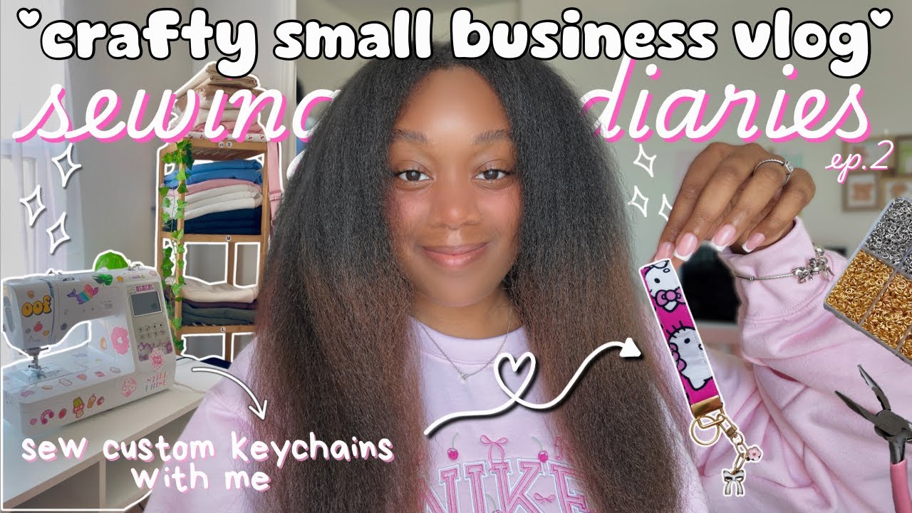 sewing cute wristlet keychains for my small biz // new product launch ...