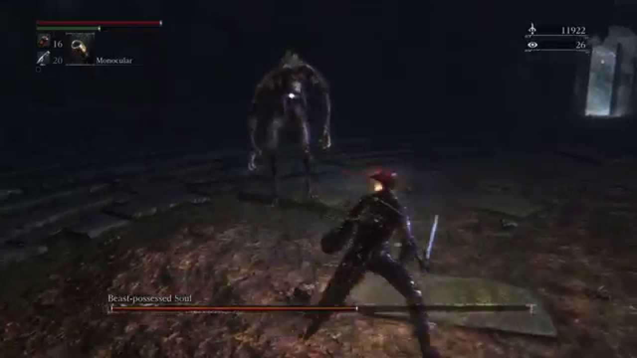 Bloodborne - Beast-possessed Soul fight - YouTube