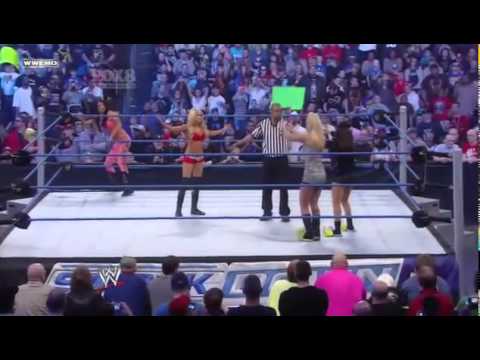 WWE Smackdown 25/03/11 - Layla & Michelle McCool vs Kelly Kelly & Rosa ...
