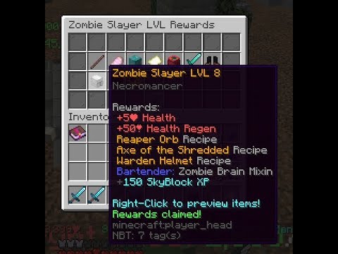 Getting Zombie Slayer Level 8!! - Hypixel SkyBlock Ironman - YouTube