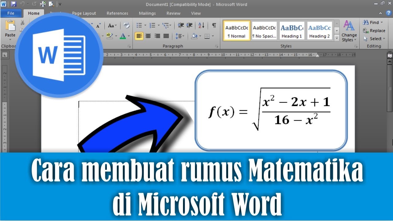 Cara Membuat Rumus Matematika di Word 2010 - YouTube