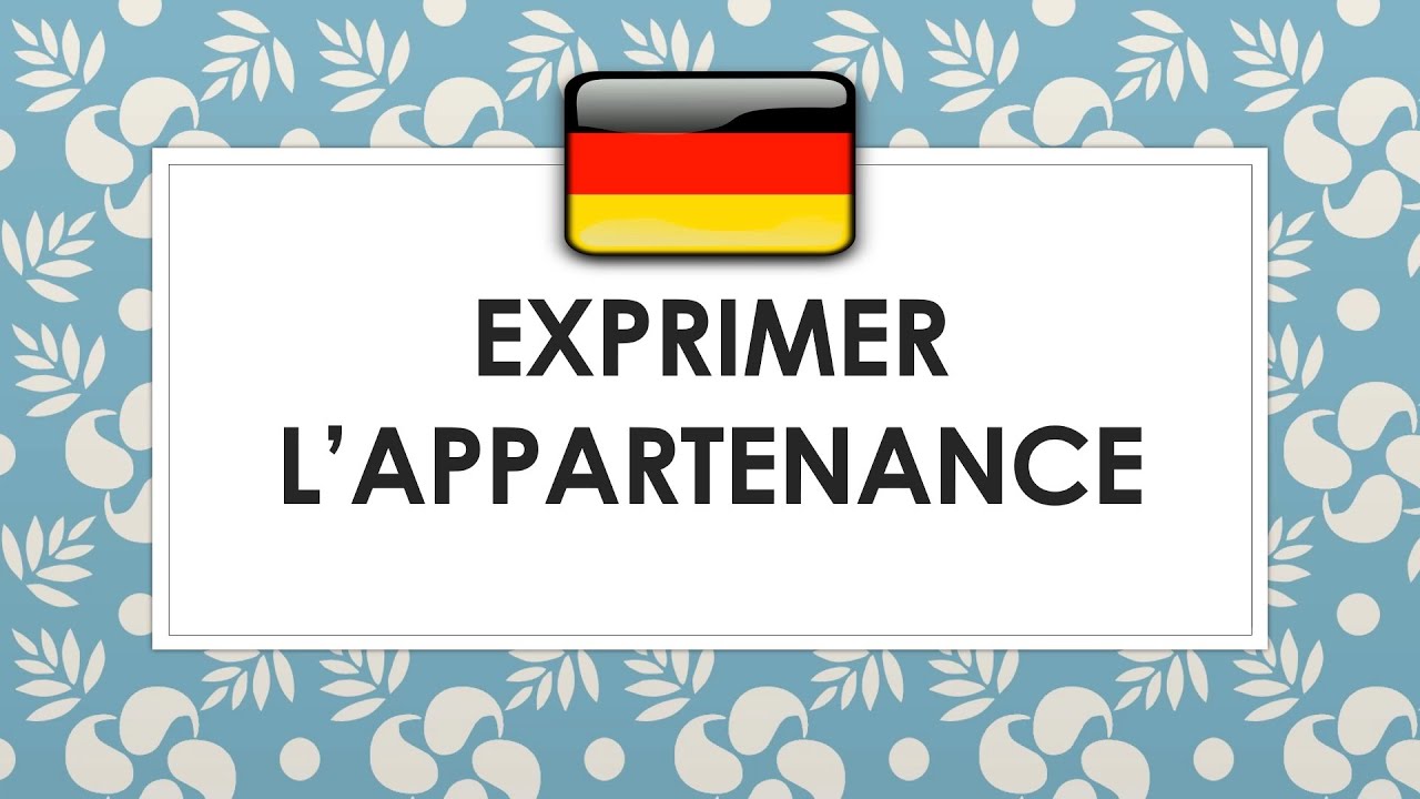 Exprimer l'appartenance en allemand (les déterminants possessifs, le ...