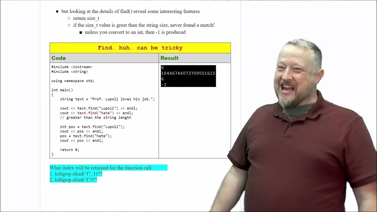 09 - Finding strings inside of strings - YouTube