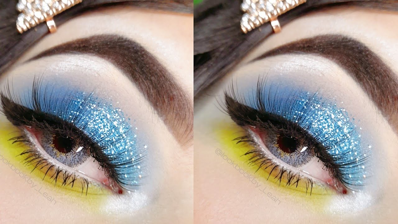 Soft Blue Glitter Eyelook Tutorial 💙 #makeup #tutorial #blue # ...