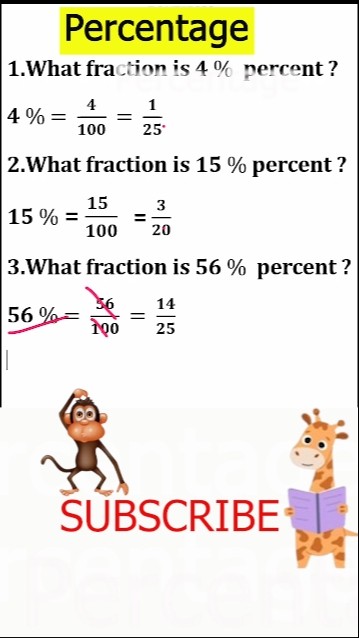 Learn Percentage to Fraction easy calculate tricks. #percentage # ...