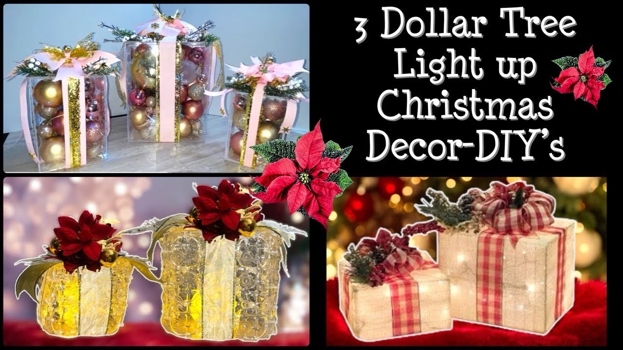 3 Dollar Tree Light Up Christmas Decor! #christmasdecor #christmasdiy # ...