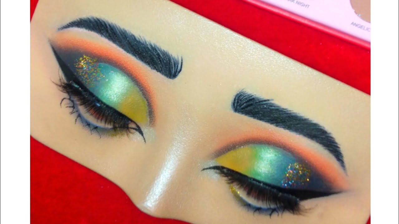 COLOUR FULL EYEMAKEUP TUTORIAL FOR MEHNDI BRIDES 🧡💚💙 #shortvideo # ...