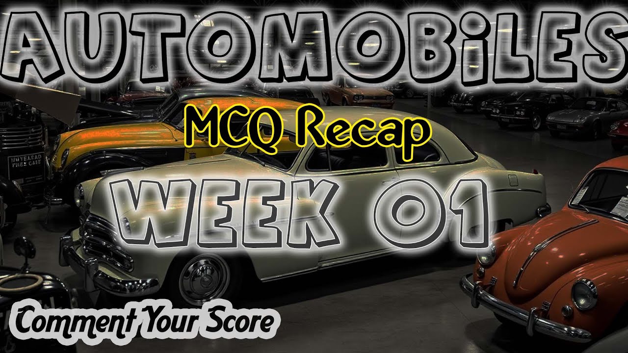 Especially for car enthusiasts..🚗 | Automobiles | Week 01 | MCQ Recap # ...