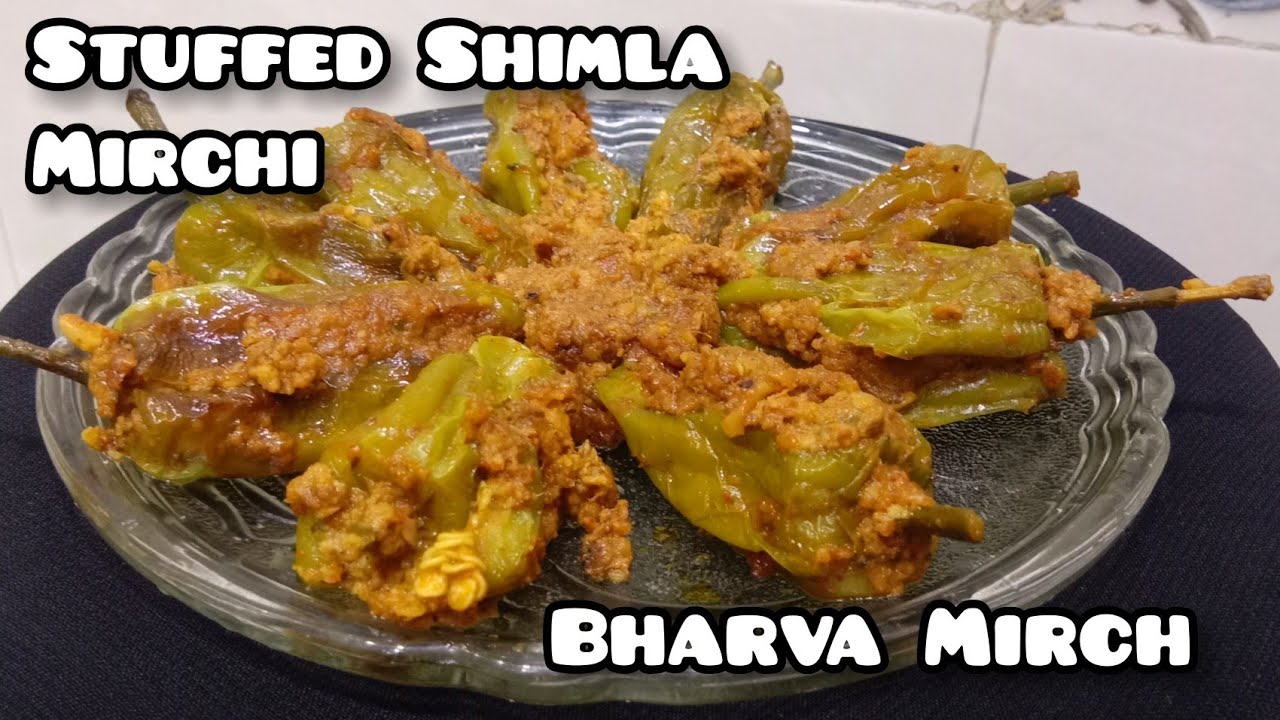 Stuffed Shimla Mirch - Bharva Mirch Recipe | Bharli Mirch / Bharwan ...