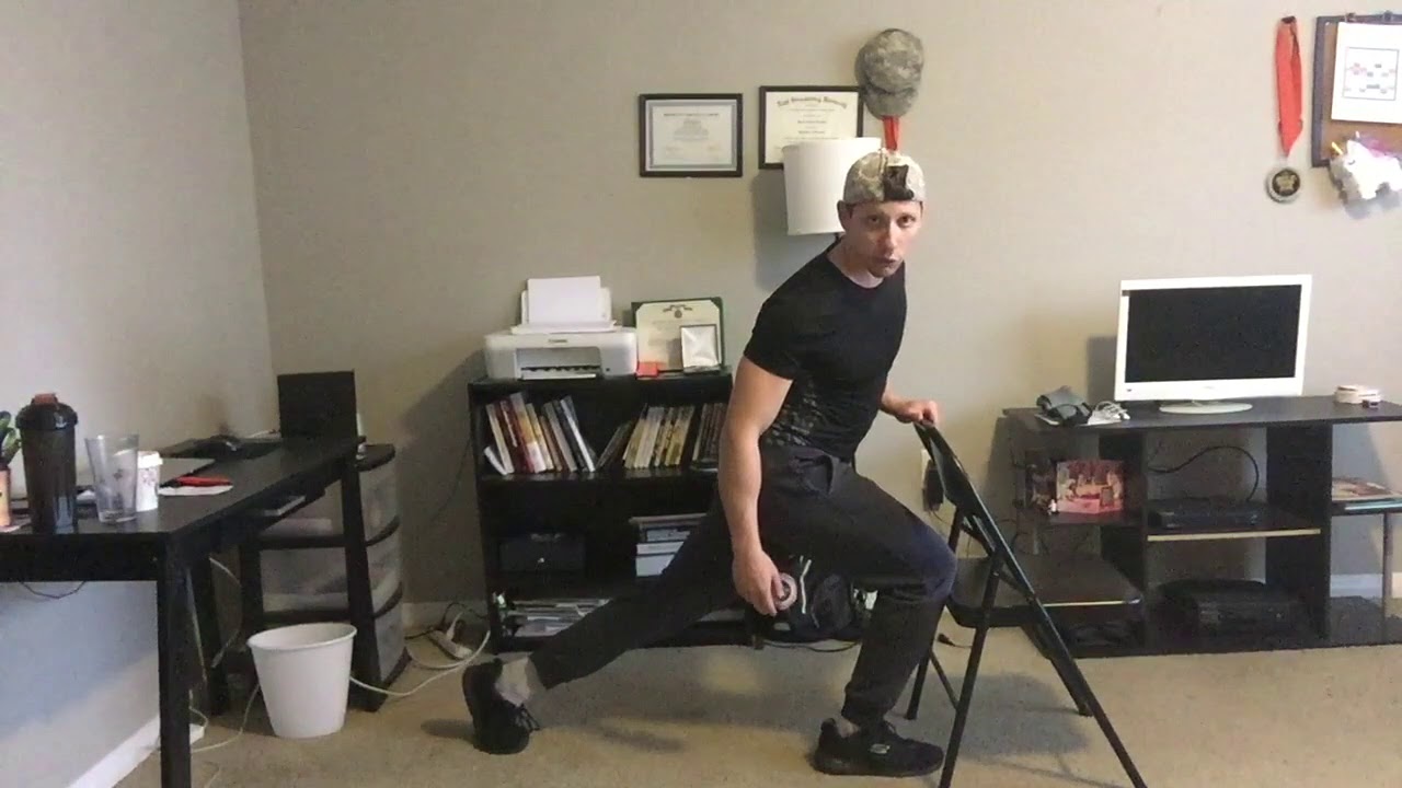 Split Squat with chair support (Bodyweight) - YouTube