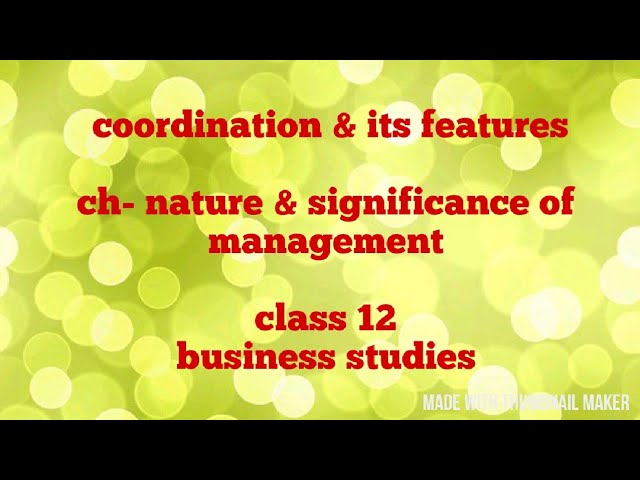 Coordination In Business