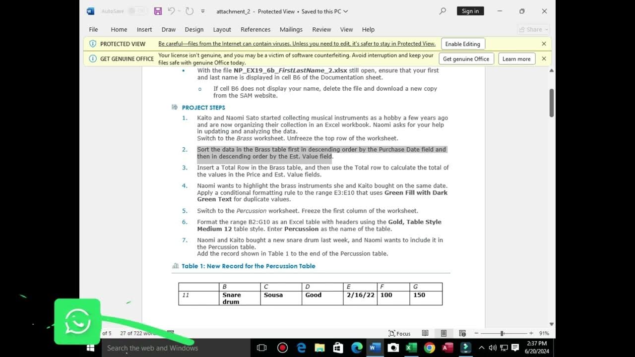 New Perspectives Excel 2019 | Module 6: SAM Project 1b | Instructions_NP_EX19_6b - YouTube