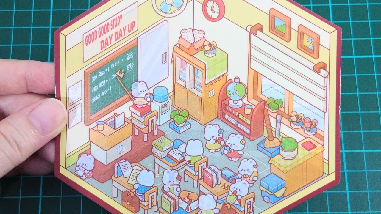 Sticker Time! - Bunny Classroom Room 3D Landscape Sticker Set - YouTube