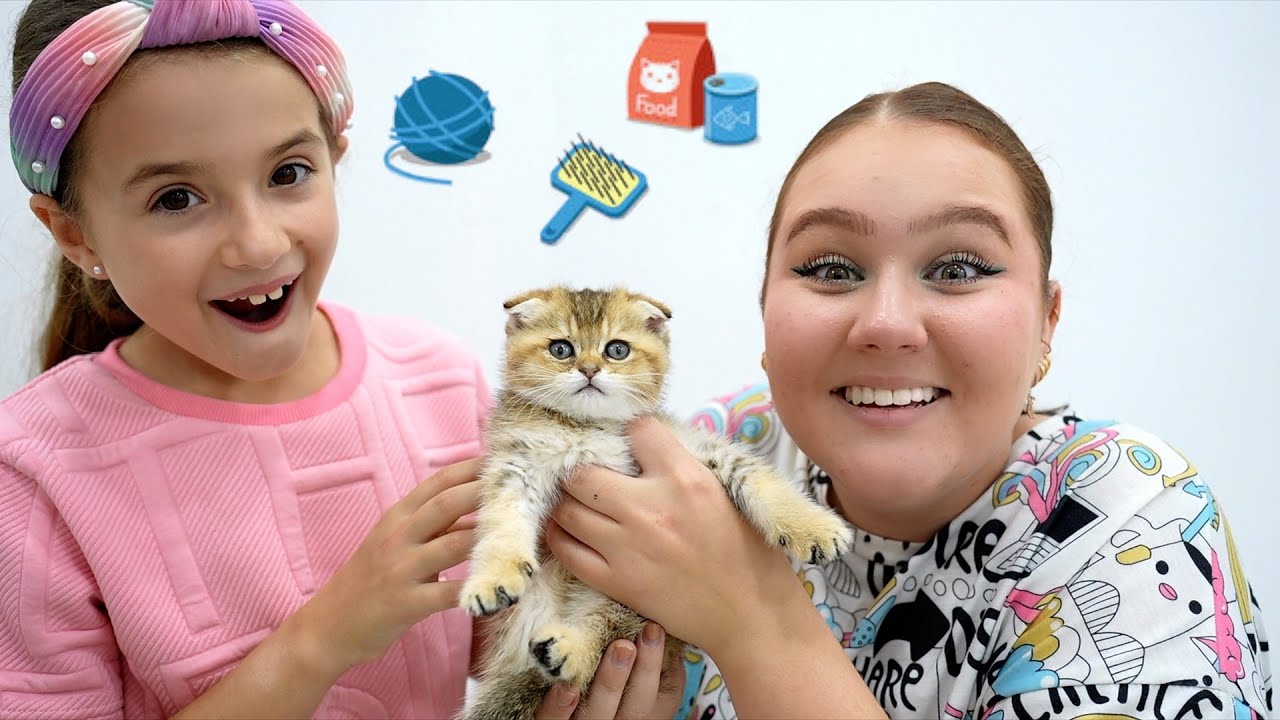 Ruby and Bonnie new kitten - YouTube