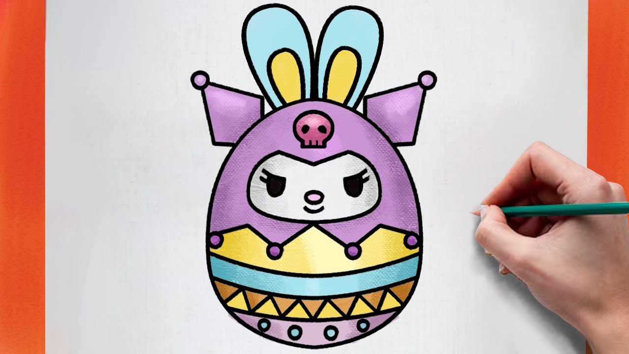 How to draw easter egg Kuromi - Sanrio - YouTube